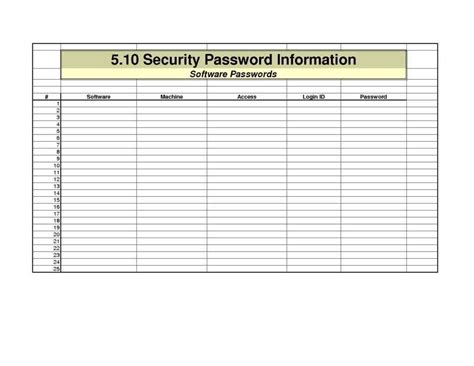 Password Spreadsheet — Db