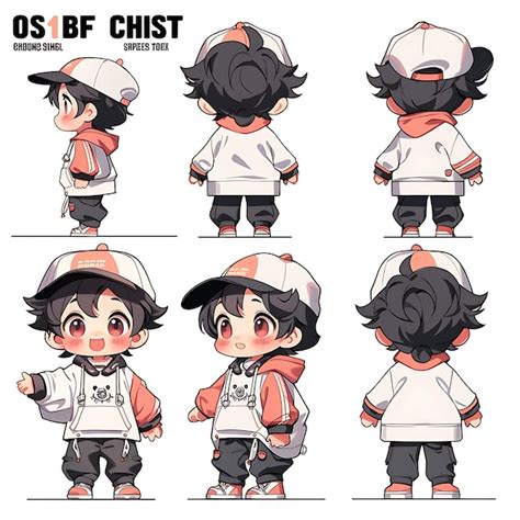 Premium Photo Character Of Male Chibi Kawaii Street Food Vendor