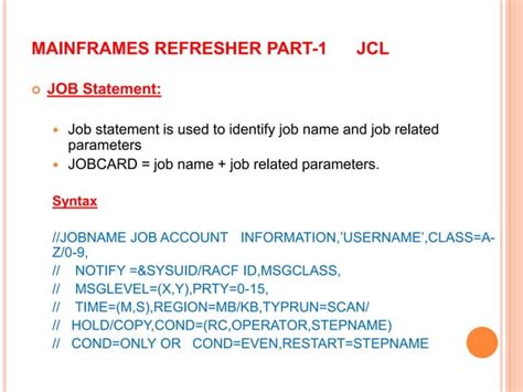 mainframe jcl part 1 pptx resume writing and advice job search