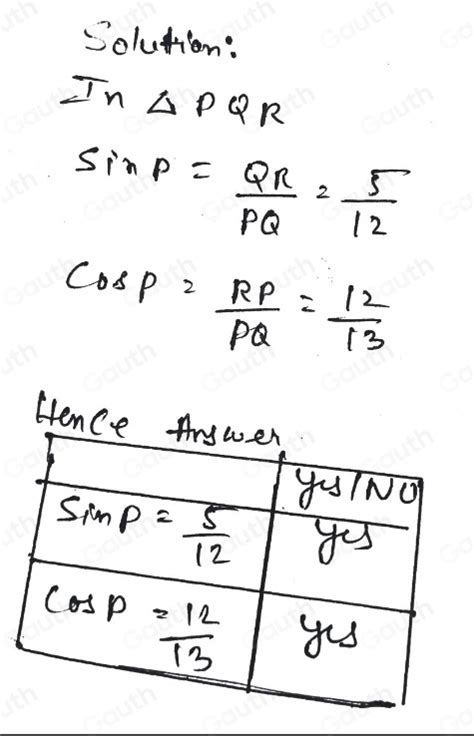 Solved: Consider PQR below. Determine whether each equation is correct. Drag and drop Yes or No ...
