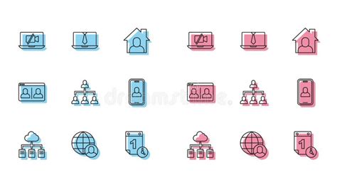 Set Line Online Working Freelancer Video Camera Off On Laptop Time Management Hierarchy