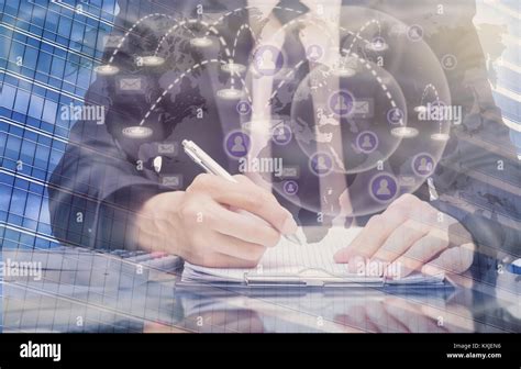 Businessman Analyze Information Over The Worldwide Connection