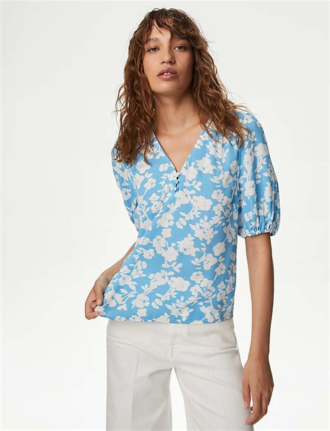 Buy Floral V Neck Blouse At Marks And Spencer