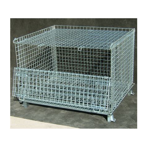 Stack Mesh Sided Metal Transport Butterfly Wire Mesh Pallet Cage