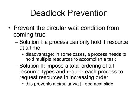 ppt deadlock prevention powerpoint presentation free download id