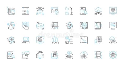 Business Forecasting Linear Icons Set Prediction Projections