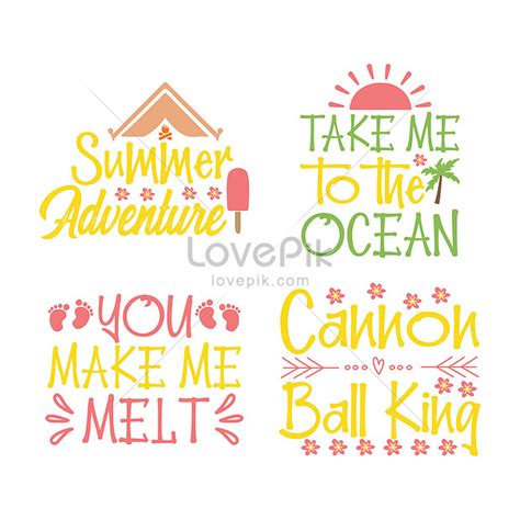 여름 Tshirt 디자인 번들 일러스트 무료 다운로드 Lovepik