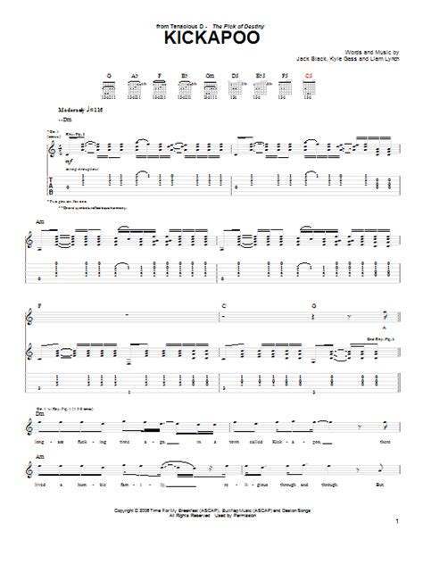 Kickapoo By Tenacious D Guitar Tab Guitar Instructor