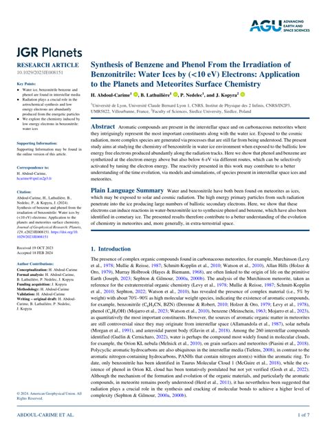 Synthesis Of Benzene And Phenol From The Irradiation Of Benzonitrile