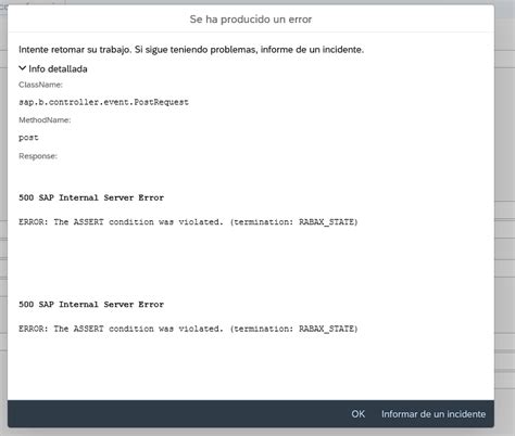 Solved Error The Assert Condition Was Violated Termina Sap