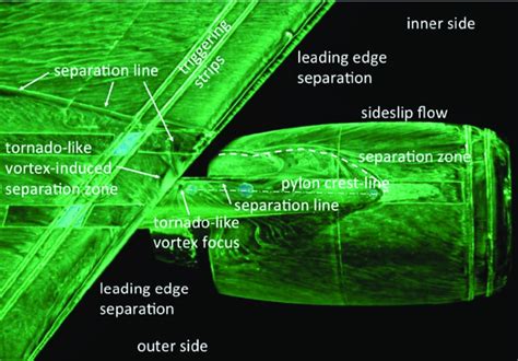 2 View Of Separation Lines Showing The Complexity Of Flow In The Wing Download Scientific