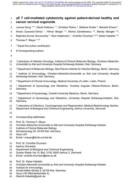 Pdf γδ T Cell Mediated Cytotoxicity Against Patient Derived Healthy