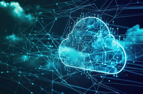 Abstract Cloud Computing And Network Connections Premium Ai Generated