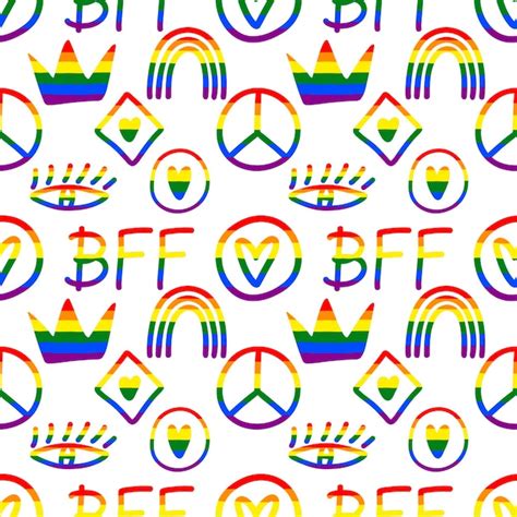 Premium Vector Endless Seamless Pattern With Lgbt Rainbow Hearts