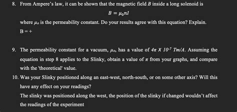 solved 1 plot a graph of magnetic field b vs the current i