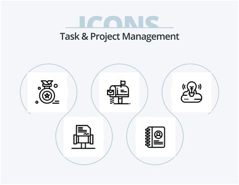 Task And Project Management Line Icon Pack 5 Icon Design Lock Folder