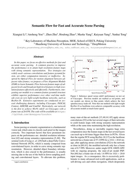 pdf semantic flow for fast and accurate scene parsing