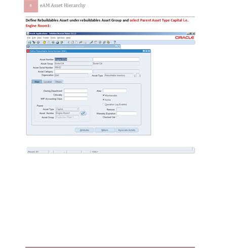 Oracle Certified Applications Specialist Functional Eam Asset Hierarchy