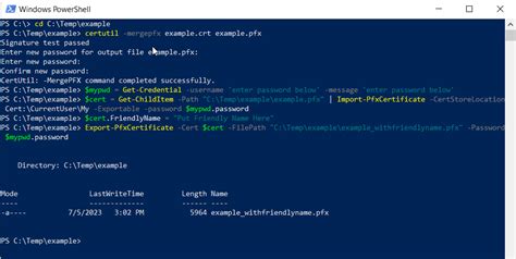 Adding FriendlyName To Pfx File