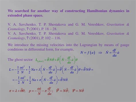 Ppt The Formulation Of General Relativity In Extended Phase Space As A Way To Its Quantization