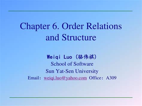 PPT Chapter Order Relations And Structure PowerPoint Presentation ID