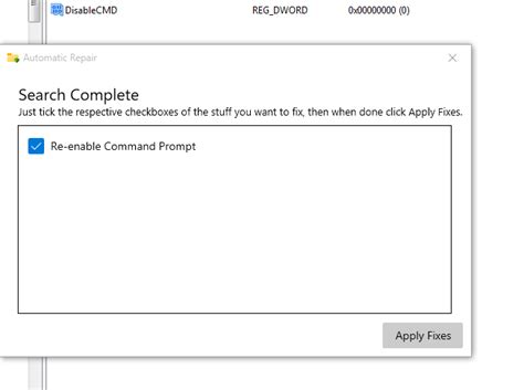 Problem Automatic Repair Detected That My Cmd Is Blocked But Its Not