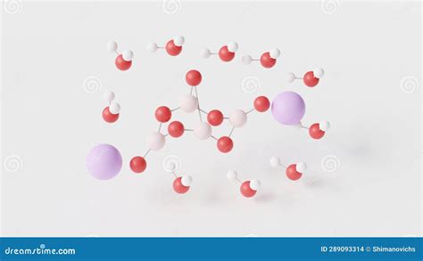 Borax Molecule 3d Molecular Structure Ball And Stick Model