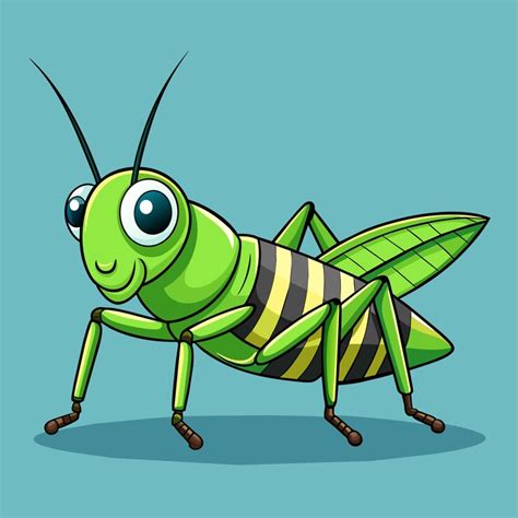 Premium Vector Colorful Grasshopper Cartoon For Mobile Apps
