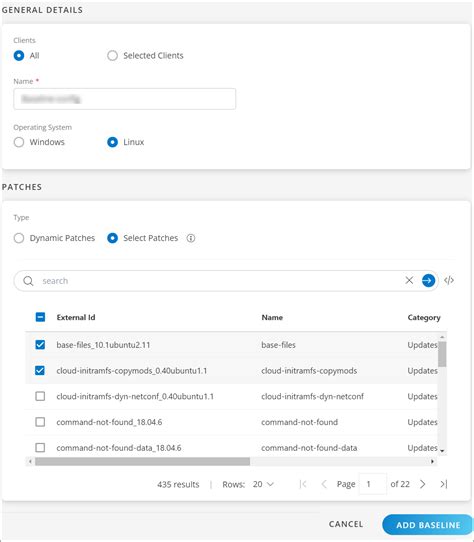 Patch Baseline Opsramp Documentation