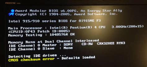 Cmos checksum error defaults loaded Что это и как исправить