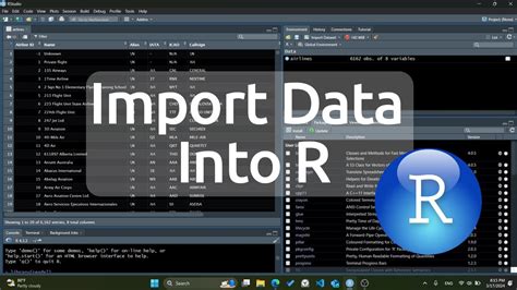 Import Data Into R Studio YouTube