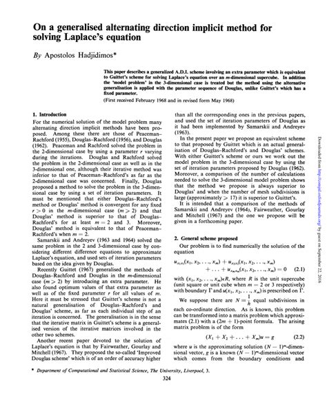 Pdf On A Generalised Alternating Direction Implicit Method For