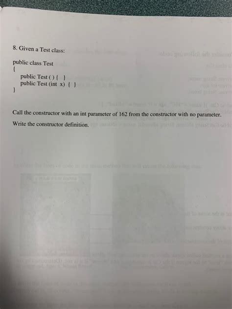 Solved 8 Given A Test Class Public Class Test Public Test