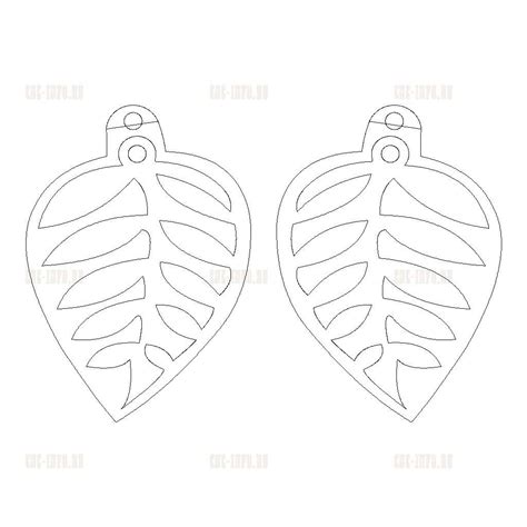 Earrings «leaves Model V Npen 0214 Eps Dxf Cdr 2d Vector Model