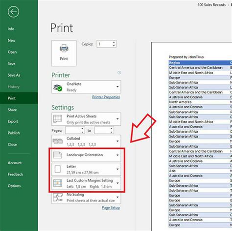 Cara Print Excel Agar Rapi Tidak Terpotong Dan Full Kertas JalanTikus