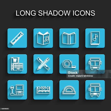 라인 버스 정류장 높이 및 길이 측정 눈금자 각도기 그리드 교차자 연필 및 룰렛 구성 아이콘을 설정합니다 벡터 건축하기에 대한 스톡 벡터 아트 및 기타 이미지 Istock