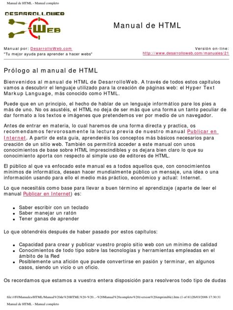 manual de html manual completo pdf html navegador web