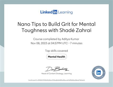 aditya kumar on linkedin certificate of completion