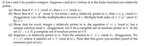 Solved Let E And N Be Positive Integers Suppose E And N