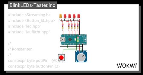BlinkLEDs Taster Ino Wokwi ESP32 STM32 Arduino Simulator