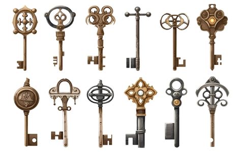 Premium AI Image Set Vector Illustration Of Key From A Castle Or Treasure Chest Isolate On