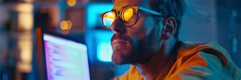 Focused Programmer Working Late Coding Software Development And Technology Premium Ai