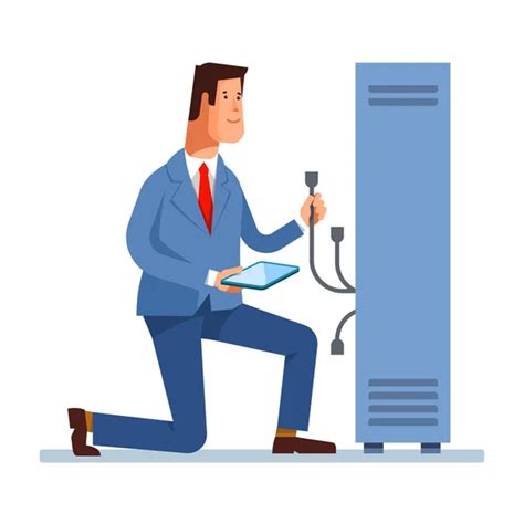 It Engineer Technician Admin Computer Network Server Data Center Cloud Computing Stick Figure