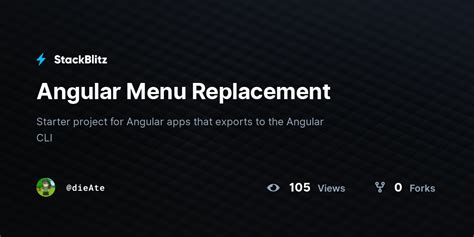 Angular Menu Replacement Stackblitz