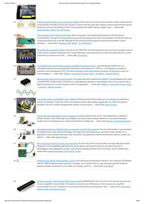Advanced View Pic Microcontroller Projects List PIC Microcontroller Pdf