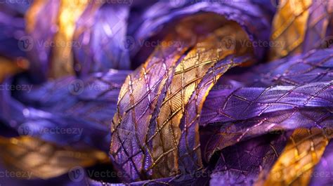 Delicate Threads Of Shimmering Violet And Gold Wrapping And Weaving Around Each Other In A
