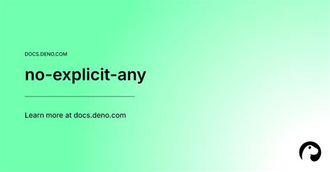 No Explicit Any