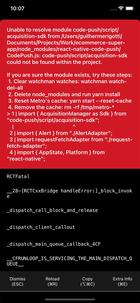 Unable To Resolve Module Code Pushscriptacquisition Sdk · Issue 2060