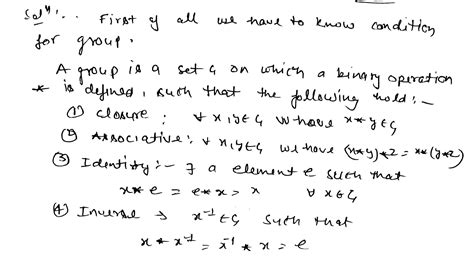 [solved] determine whether the set forms a group with respect to the