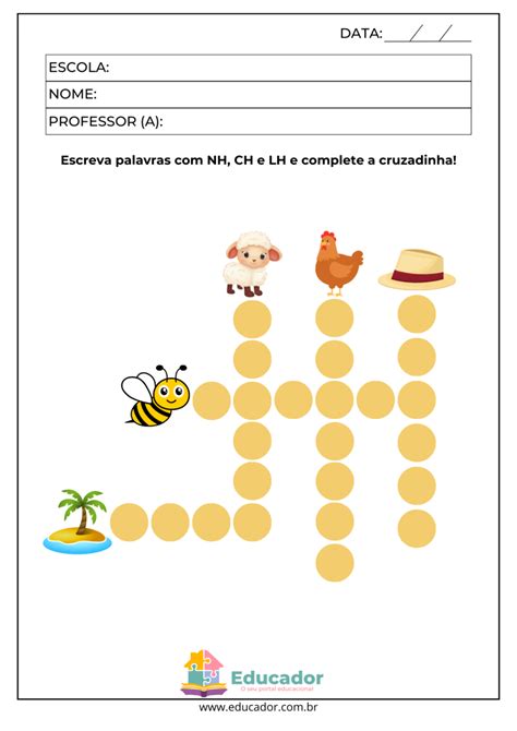 Atividades Com NH CH E LH Educador Atividades Com NH CH E LH Educador